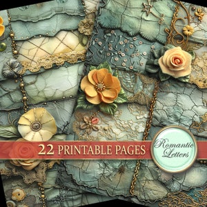 Digital Printable Scrapbook Paper Pack Patchwork Fabric Printable Craft ...