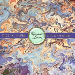 Marbled Digital Paper Pack Digital Scrapbook Background Printable ...