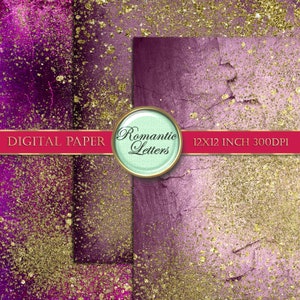 Gold Pixie Dust Digital Gold Glitter Paper Digital Scrapbook Paper Pack ...