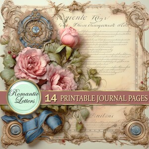 Floral Digital Scrapbook Paper Pack Shabby Chic ROSE Flowers Digital ...