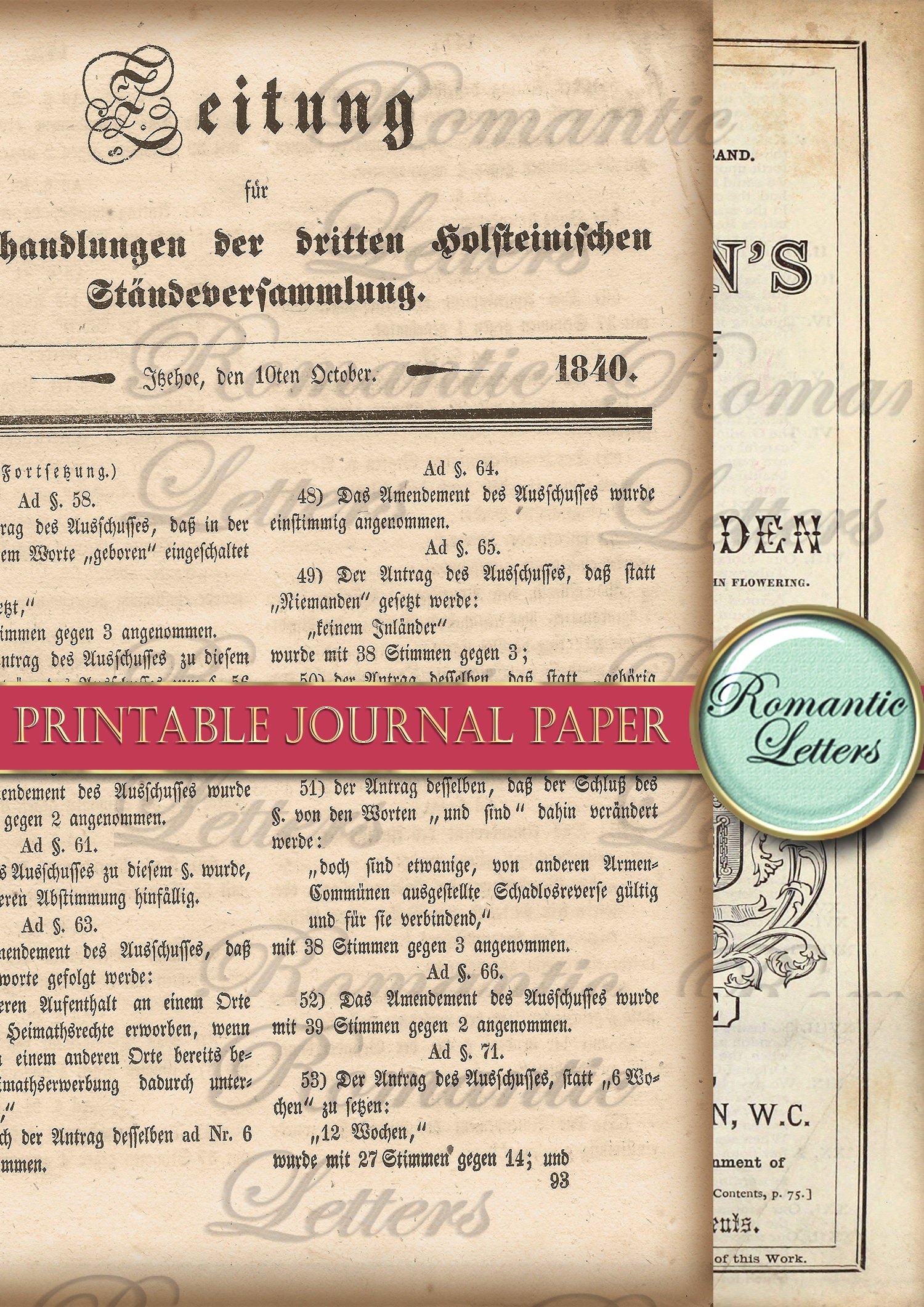 Digital Printable Old Paper Pack Journal Pages Background | Etsy