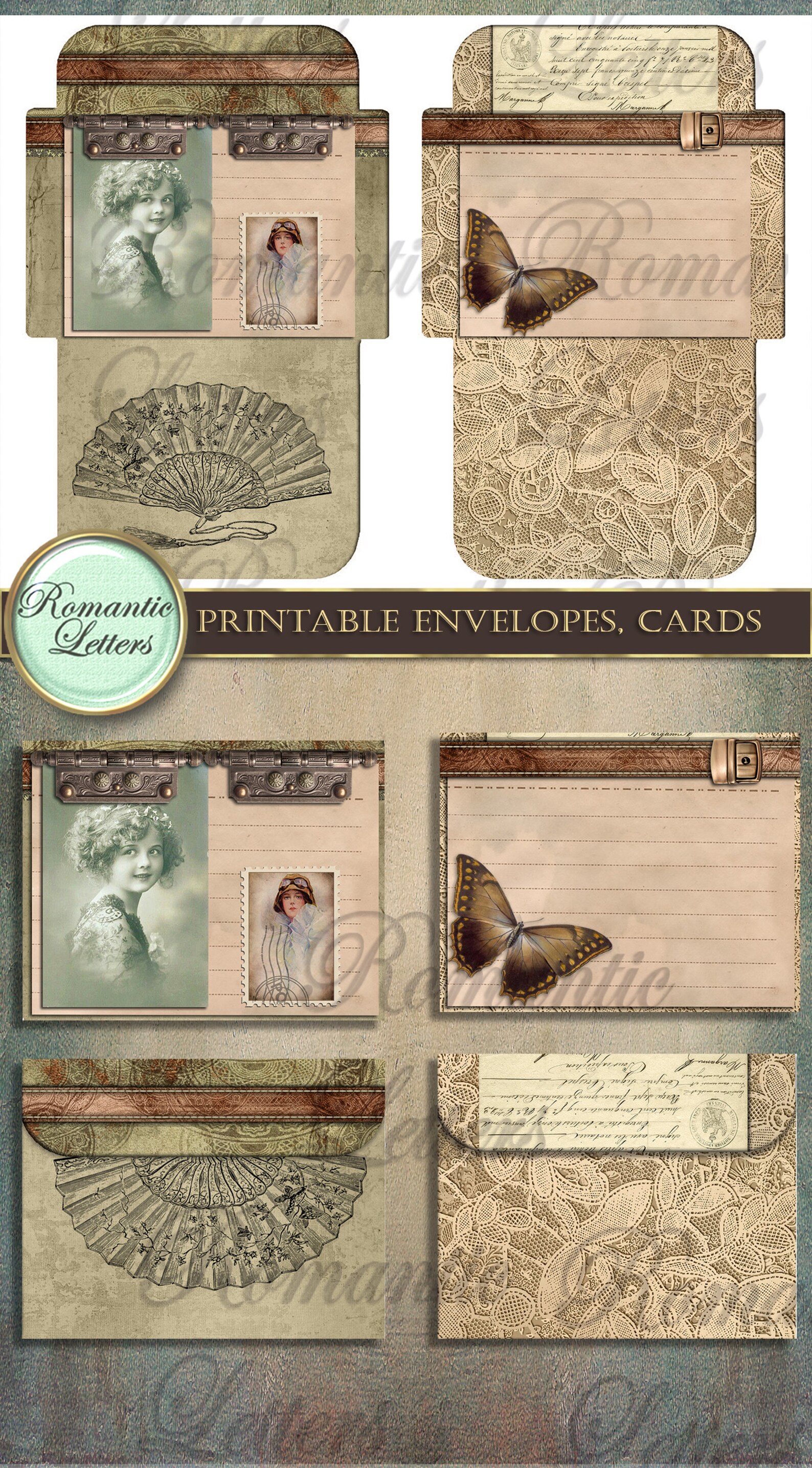 Printable Victorian Envelopes Printable Journal Kit Digital - Etsy