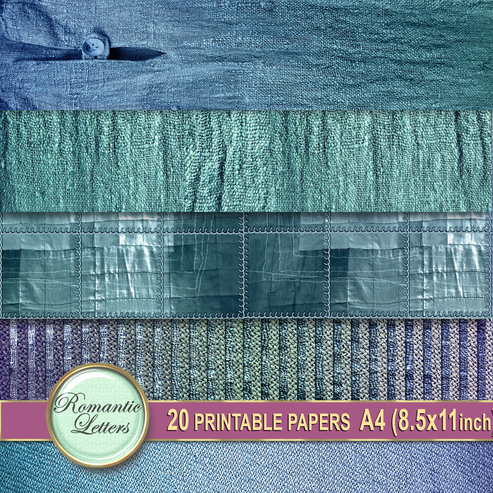 Fabric Texture Digital Printable Scrapbook Paper Pack Journal - Etsy