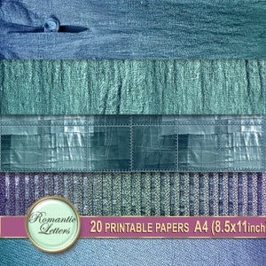 Fabric Texture Digital Printable Scrapbook Paper Pack Journal Pages ...