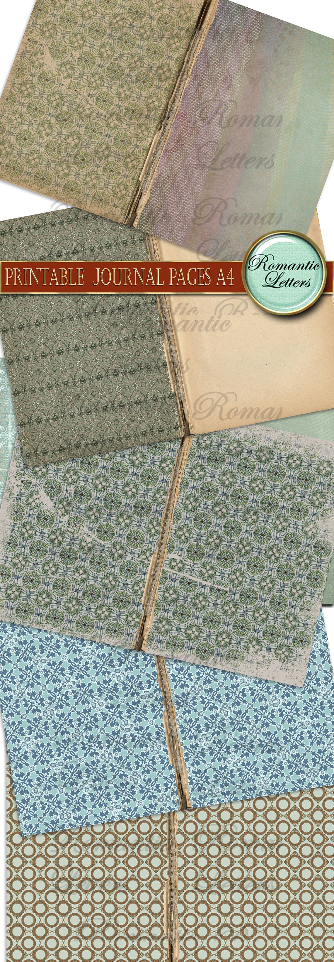 Printable Junk Journal Pages Printable Old Journal Paper Craft - Etsy