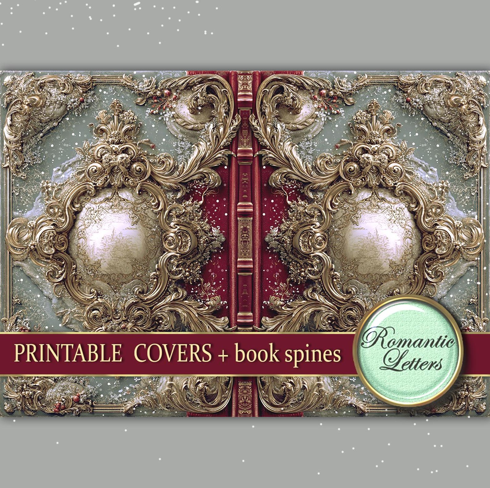 Printable Christmas Journal Covers Digital Scrapbook Paper Junk Journal ...