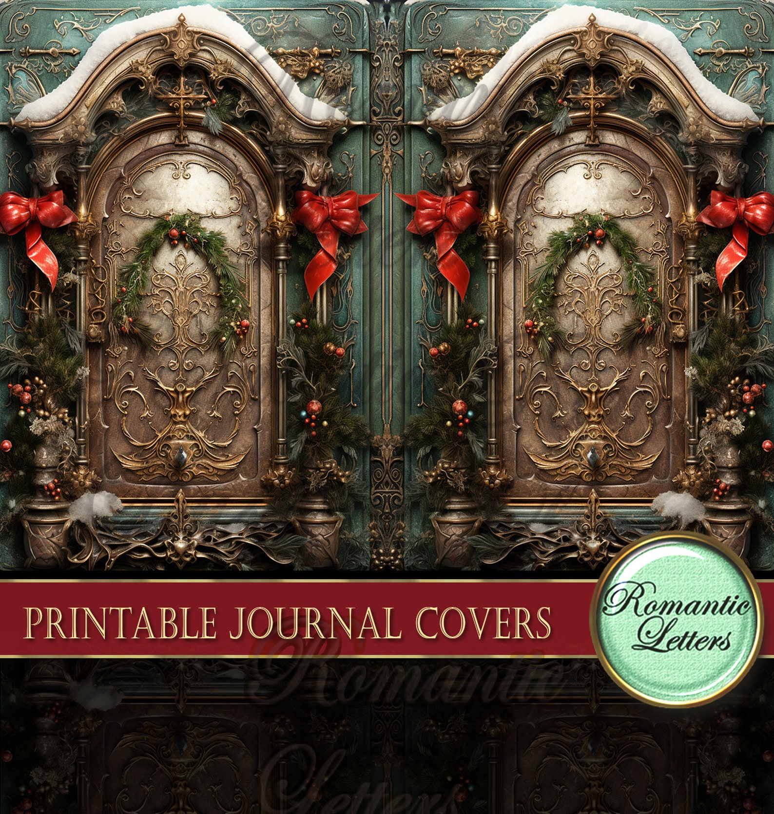 Printable Christmas Journal Covers Digital Scrapbooking Paper Printable ...