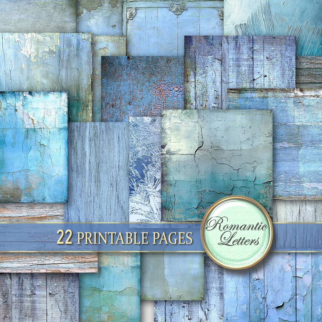 Pastel Blue Digital Scrapbook Background Paper Pack Wood Newborn ...