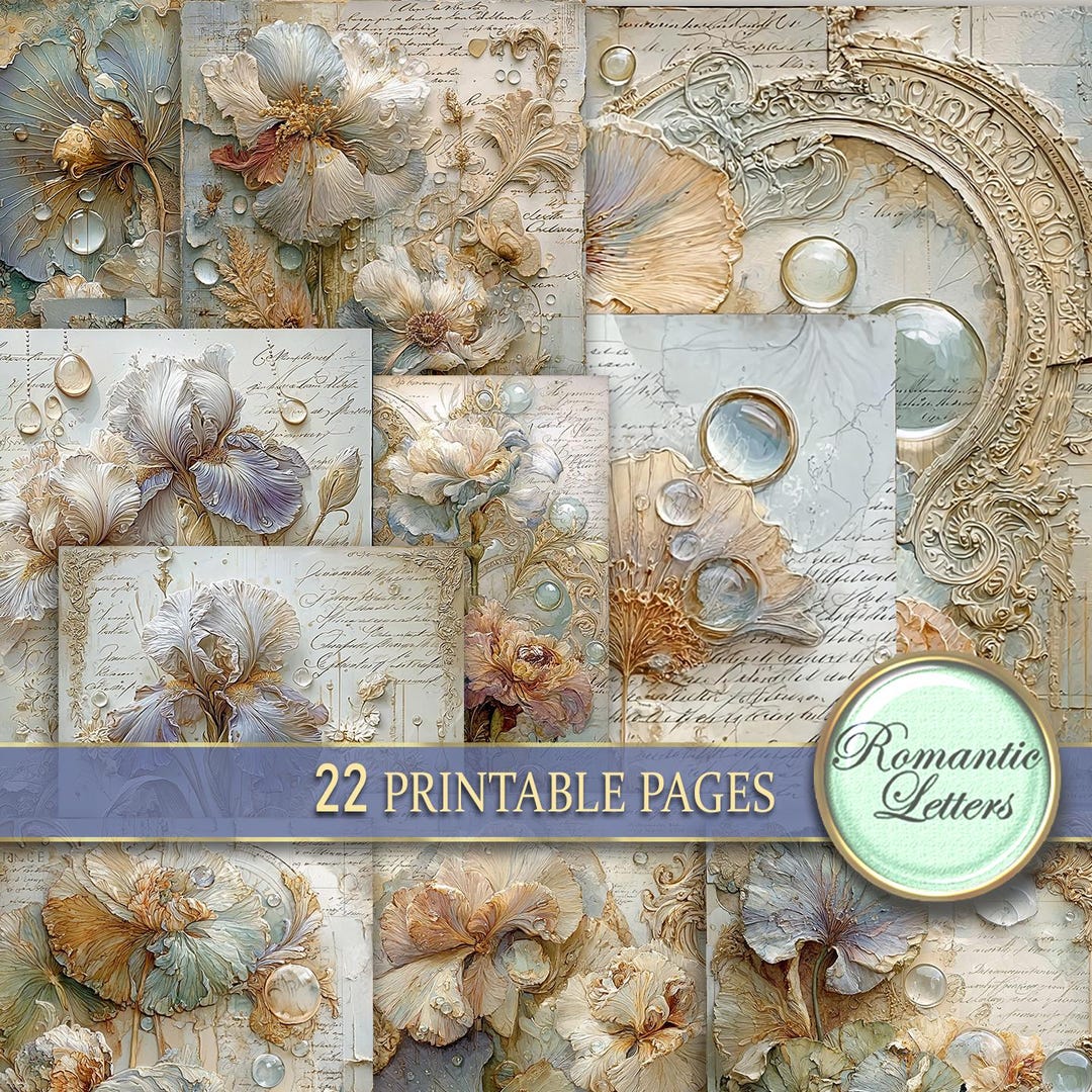 Digital Printable Wedding Scrapbook Paper Pack Junk Journal Pages ...