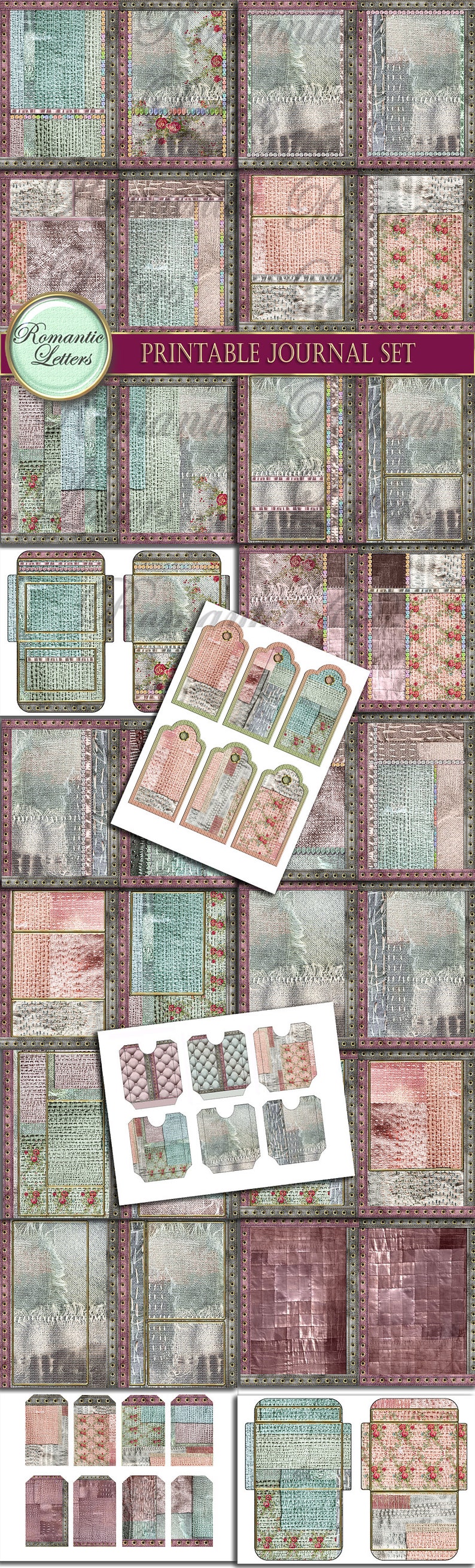 Printable Junk Journal Pages Digital Scrapbook Background | Etsy