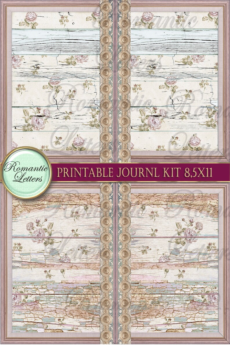 Printable Junk Journal Kit Digital Scrapbook Backgrounds - Etsy