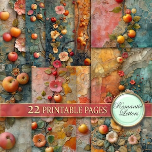 Digital Printable Scrapbook Paper Pack Summer Garden Patchwork Fabric ...