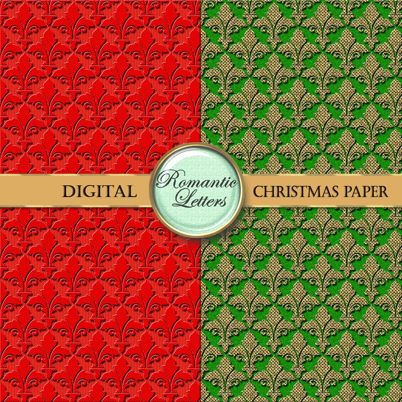 Christmas Digital Paper Pack Digital Christmas Scrapbook Paper - Etsy