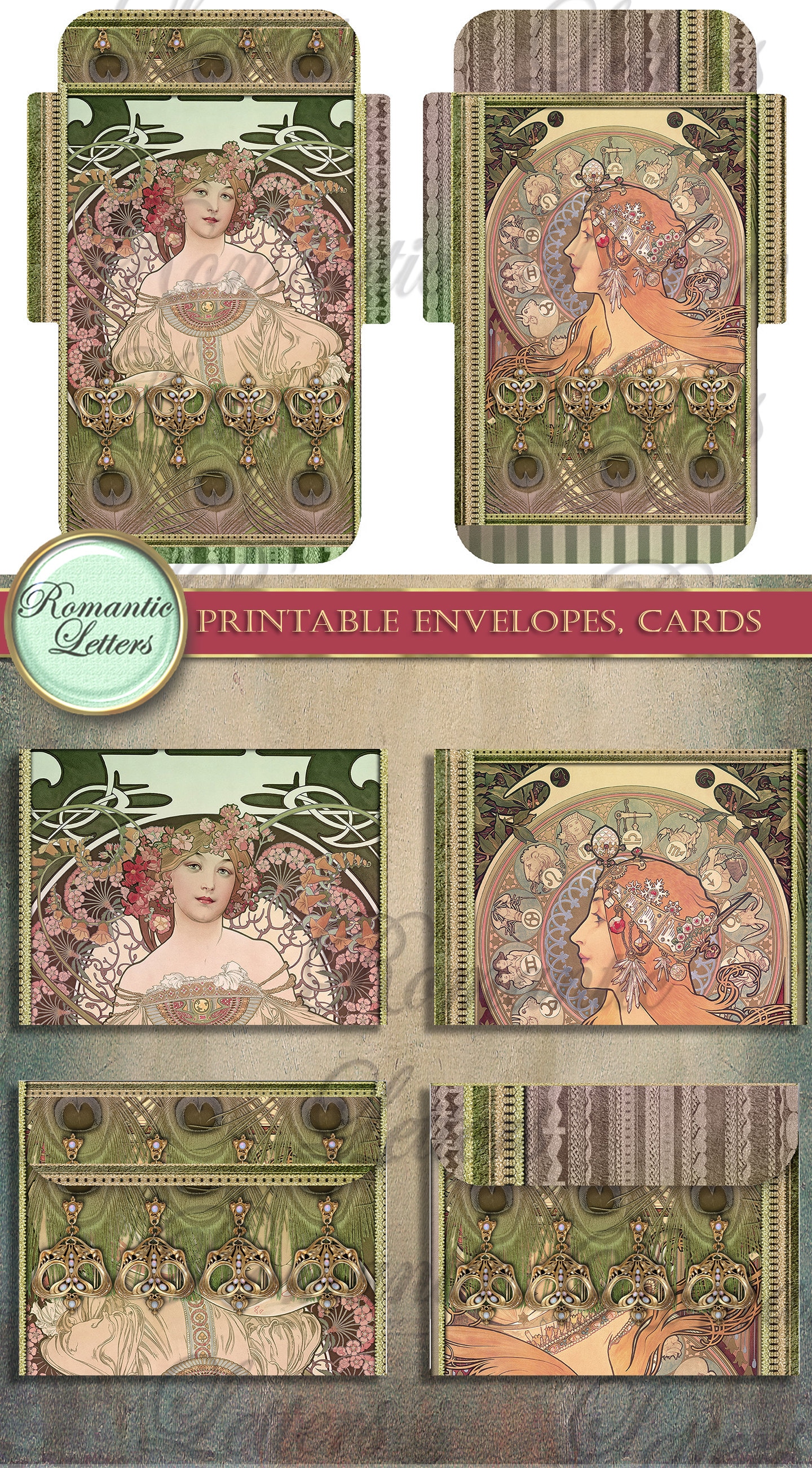 Printable Victorian Envelopes Printable Digital Collage Sheet Art ...
