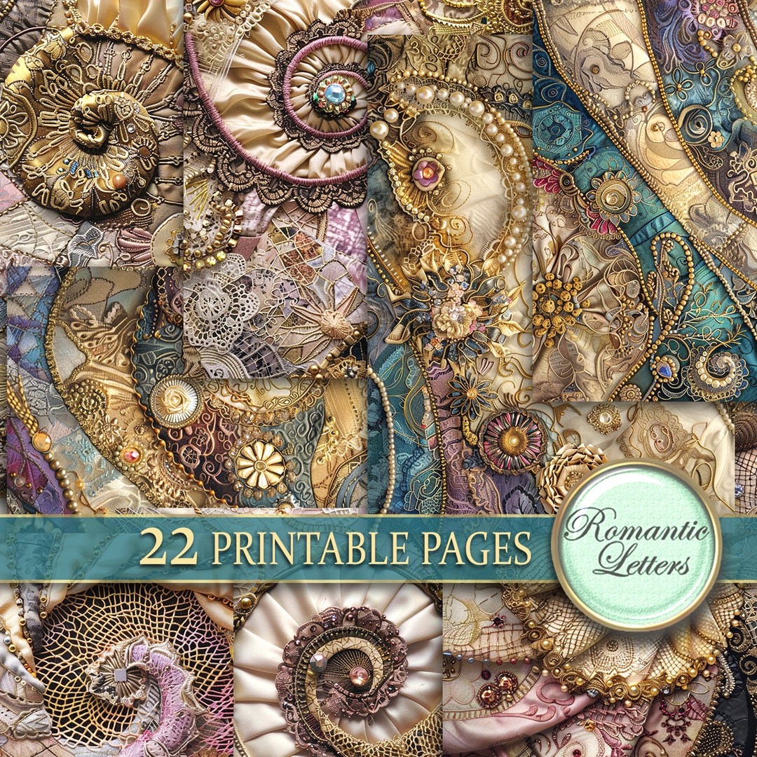 Boho Patterns Digital Printable Scrapbook Paper Pack Quilt Junk Journal ...