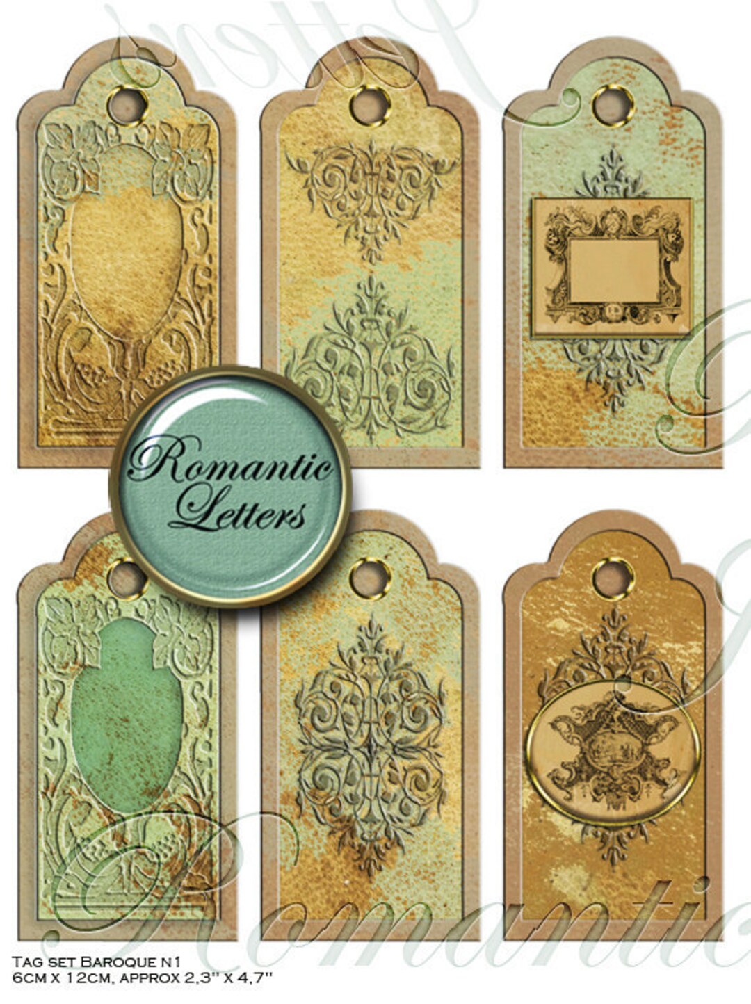 Printable Scrapbook Journal Tags Baroque Gift Tags Set Printable ...