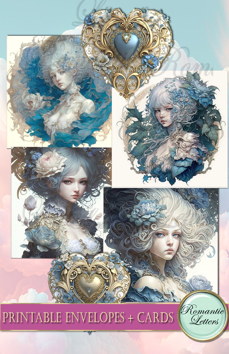 Printable Envelopes Cards Baroque Scrapbook Printable Junk Journal ...