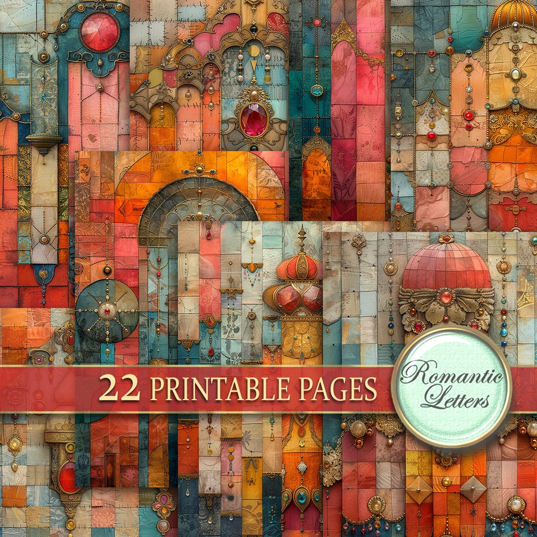 Digital Printable Abstract Art Scrapbook Paper Pack Junk Journal Paper ...