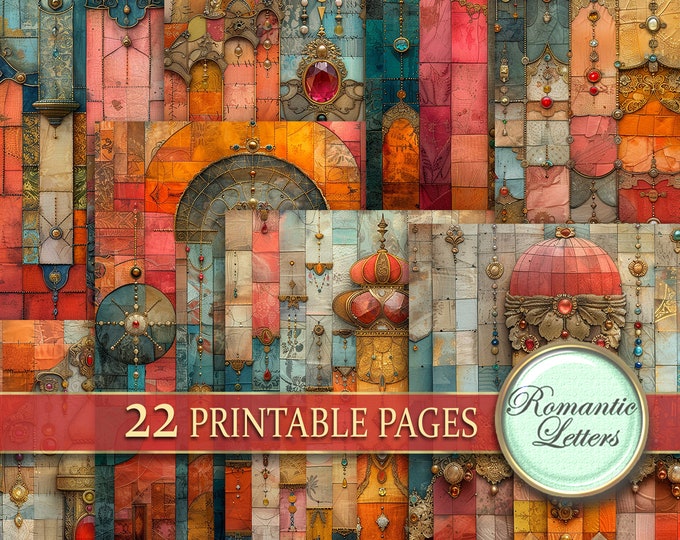 Digital Printable Scrapbook Paper Pack Fabric Luxury Printable Craft ...