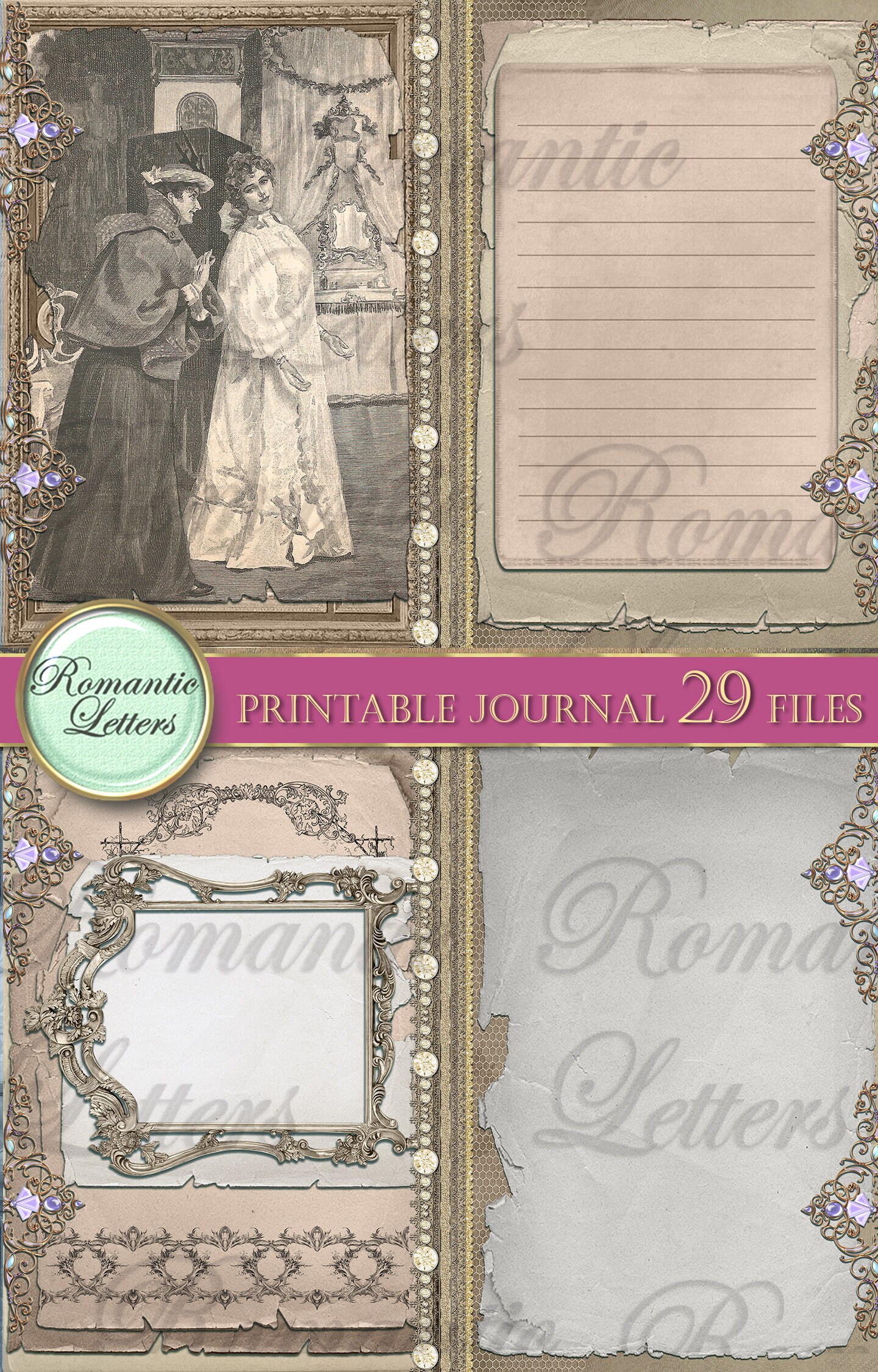 Printable Junk Journal Kit Victorian Digital Scrapbooking Victorian ...