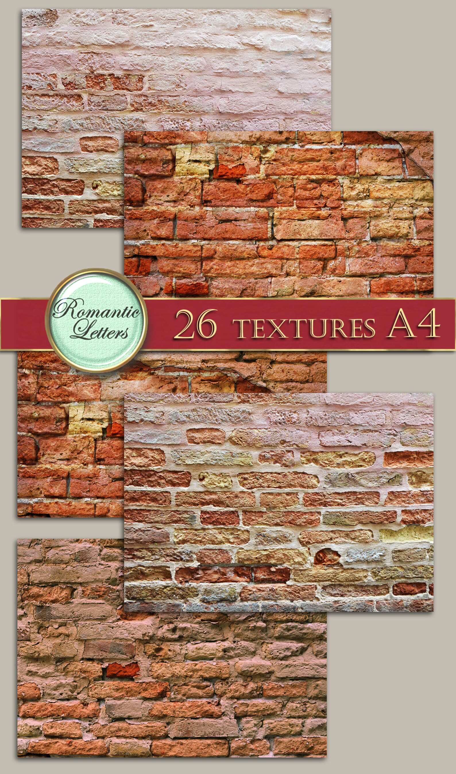 Brick Wall Digital Scrapbook Paper Pack Printable Scrapbooking ...