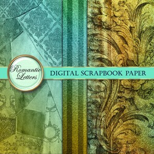Vintage Digital Paper Pack Vintage Scrapbook Album Paper Linen ...