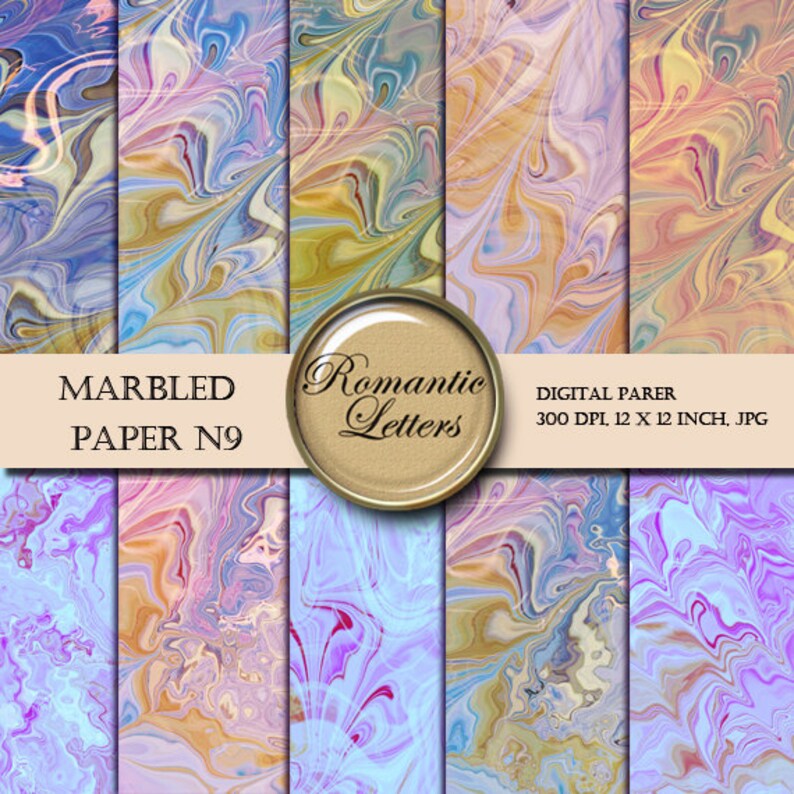 SALE Digital Scrapbook Marbled Paper Mega Pack Digital - Etsy