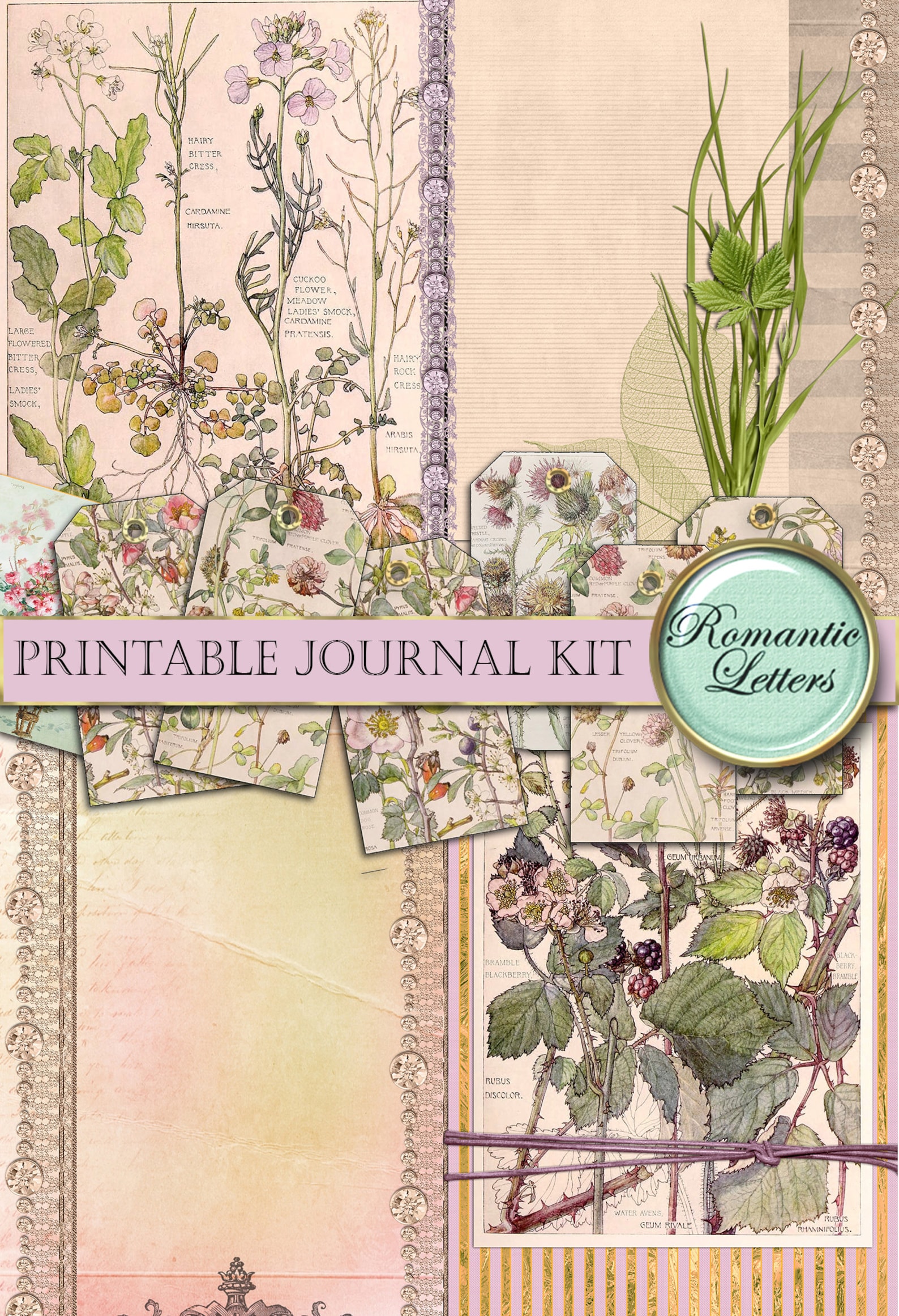 Printable Junk Journal Kit Digital Collage Sheet Printable | Etsy