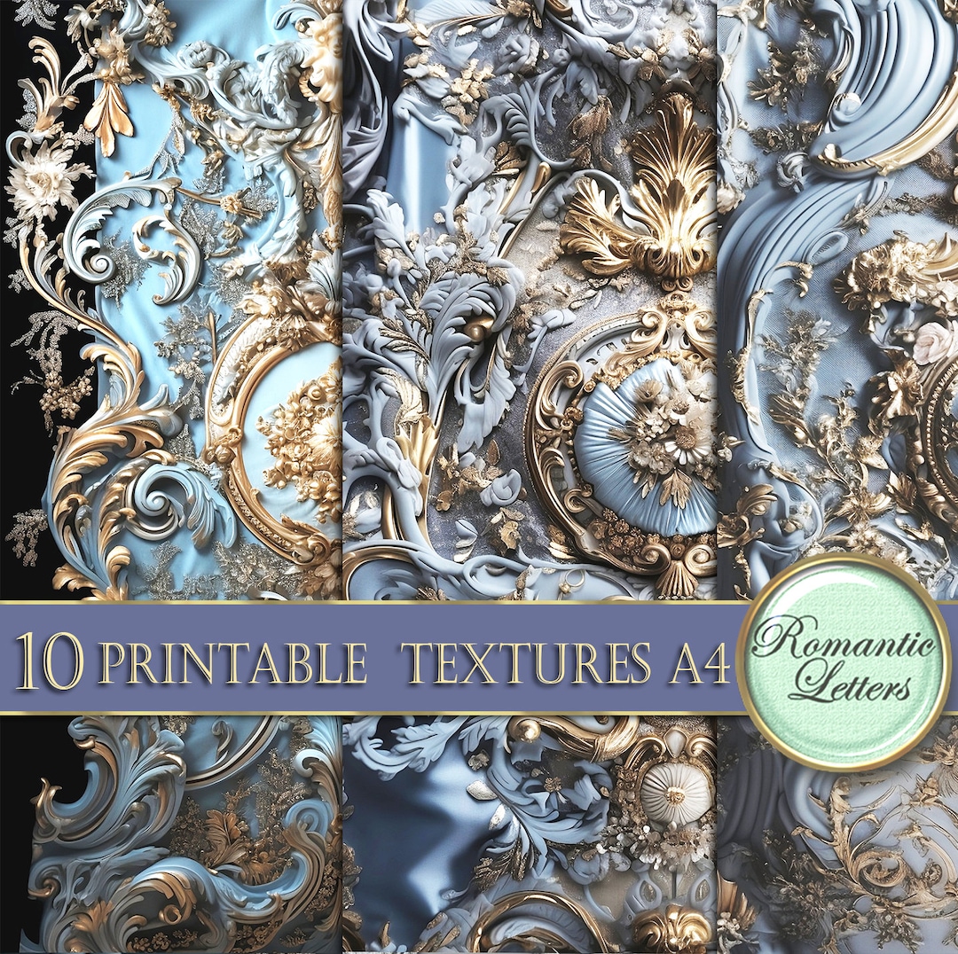 Digital Paper Pack Baroque Gold Wedding Printable Scrapbook Paper ...