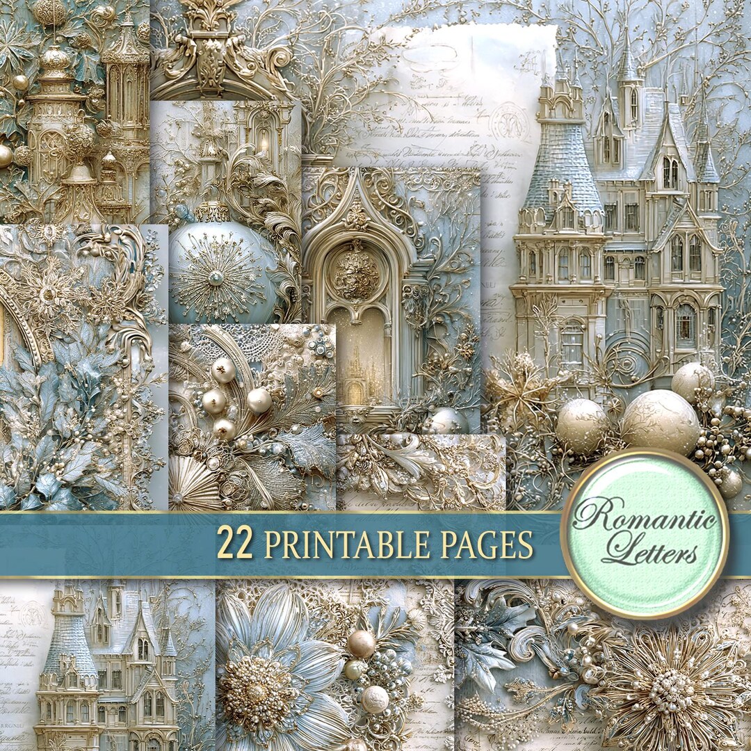 Christmas Digital Paper Pack Printable Winter Card Making Background ...