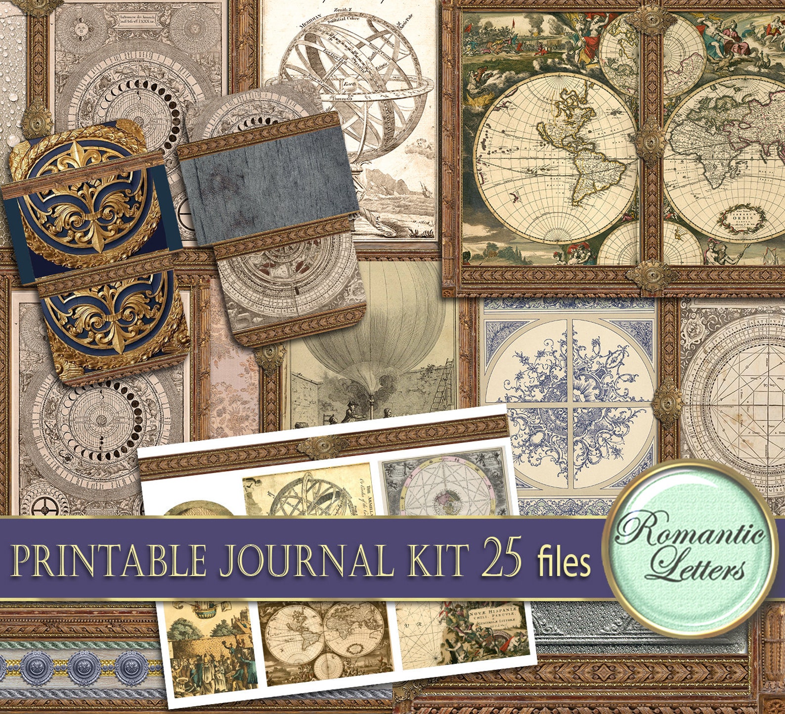 Printable Travel Journal Kit Digital Scrapbooking Printable | Etsy