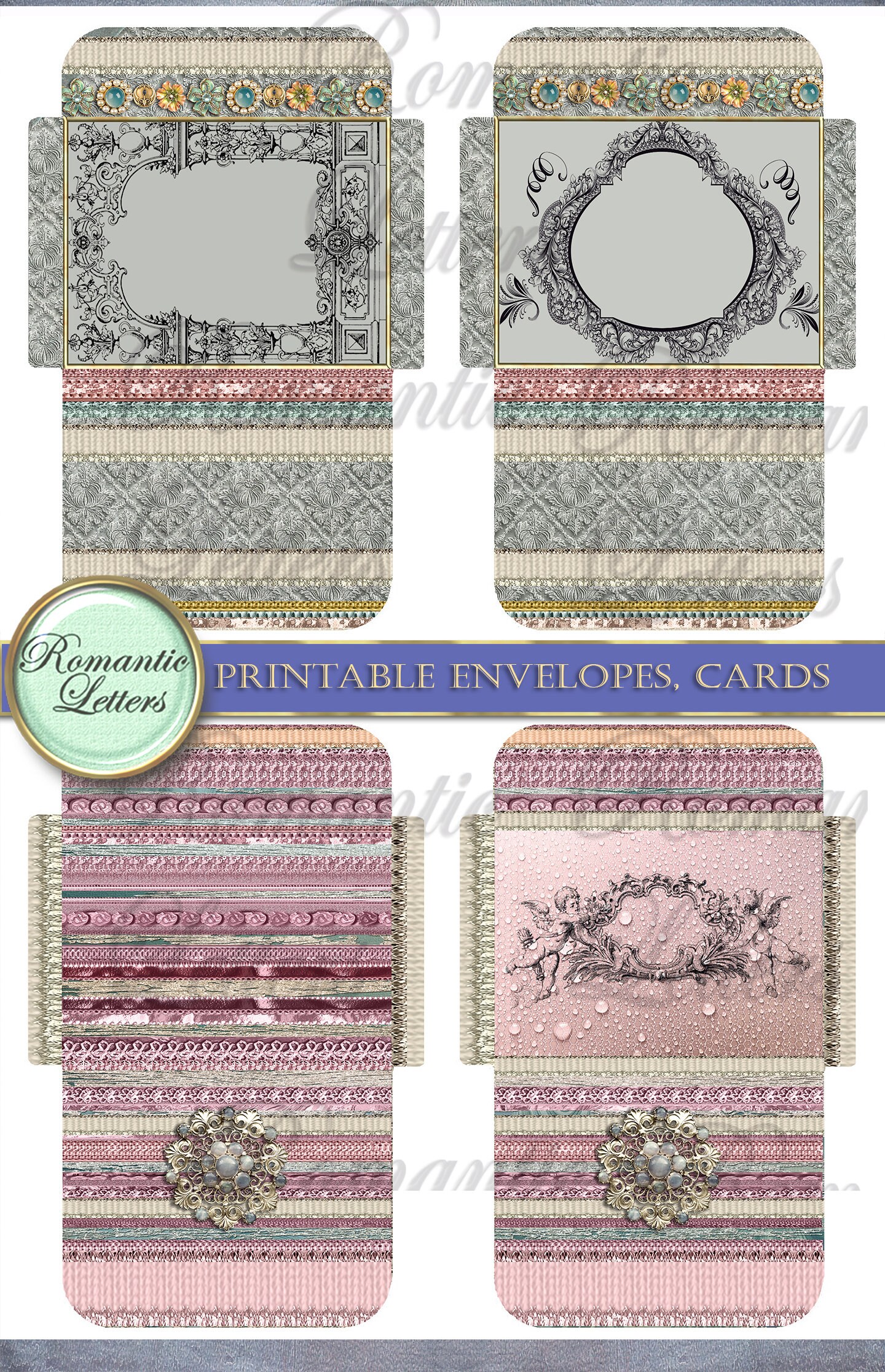 Printable Vintage Envelopes Printable Photography Cards - Etsy
