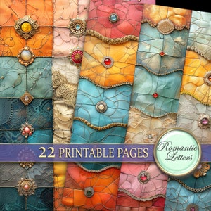 Patchwork Digital Printable Scrapbook Paper Pack Junk Journal Paper ...