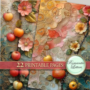 Digital Printable Scrapbook Paper Pack Summer Garden Patchwork Fabric ...