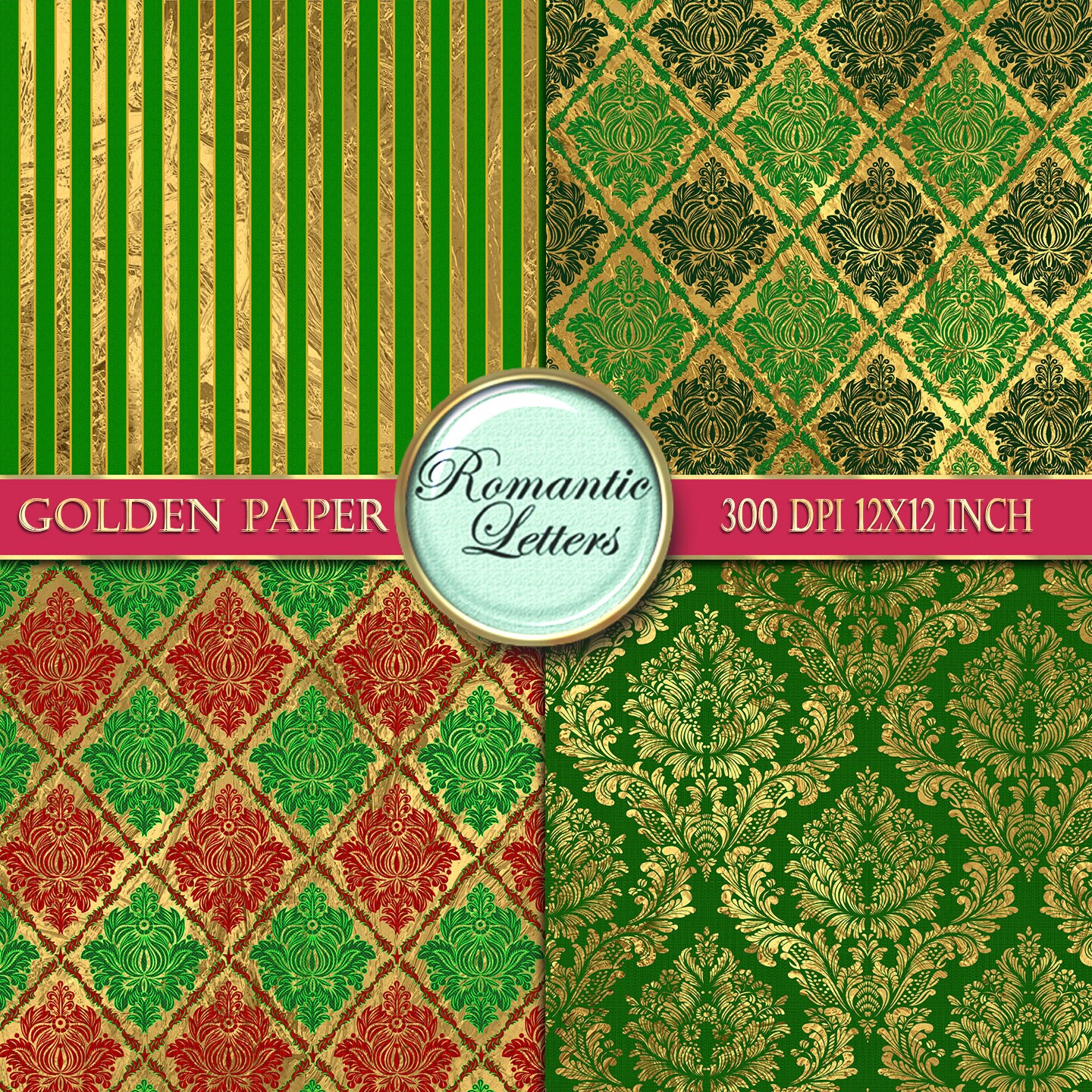 Digital Damask Digital Printable Paper Pack Digital Scrapbook | Etsy