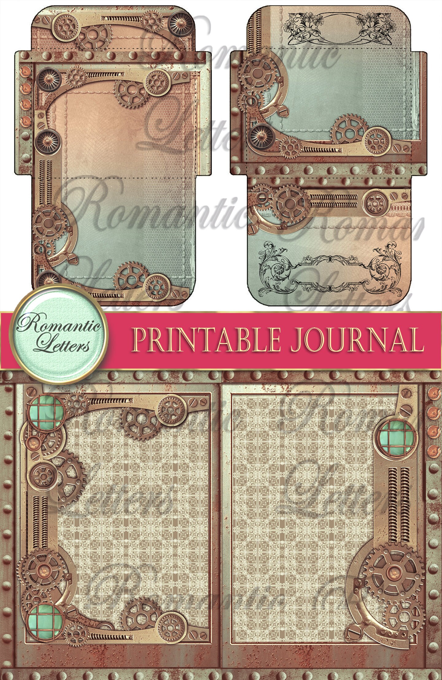 Steampunk Printable Junk Journal Kit Industrial Digital - Etsy