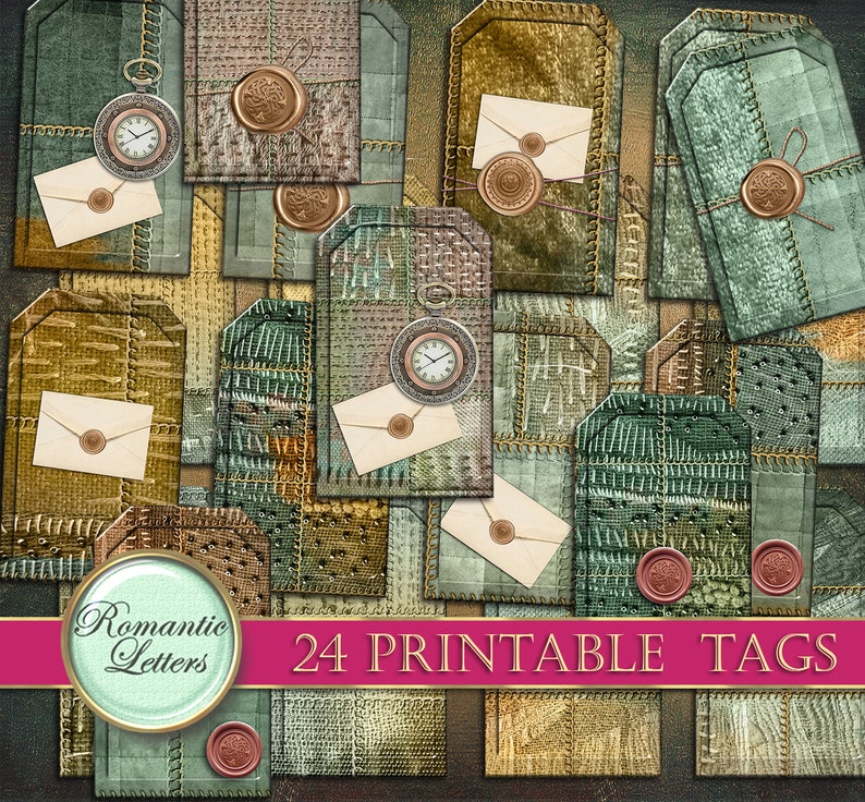 Autumn Letters Printable Scrapbook Tags Printable Gift Tags Vintage ...