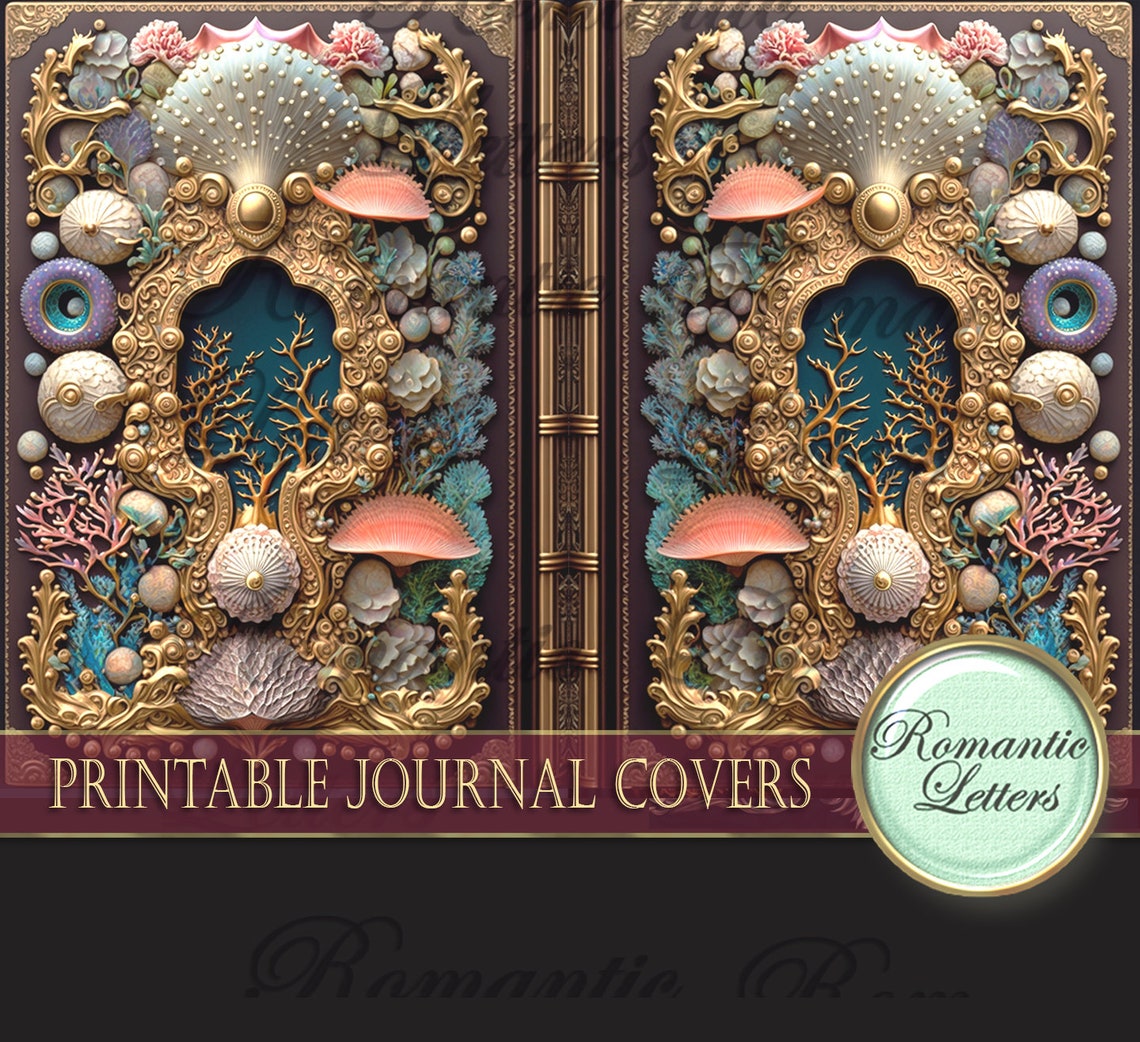 Printable Junk Journal Covers Mermaid Digital Scrapbooking Paper ...