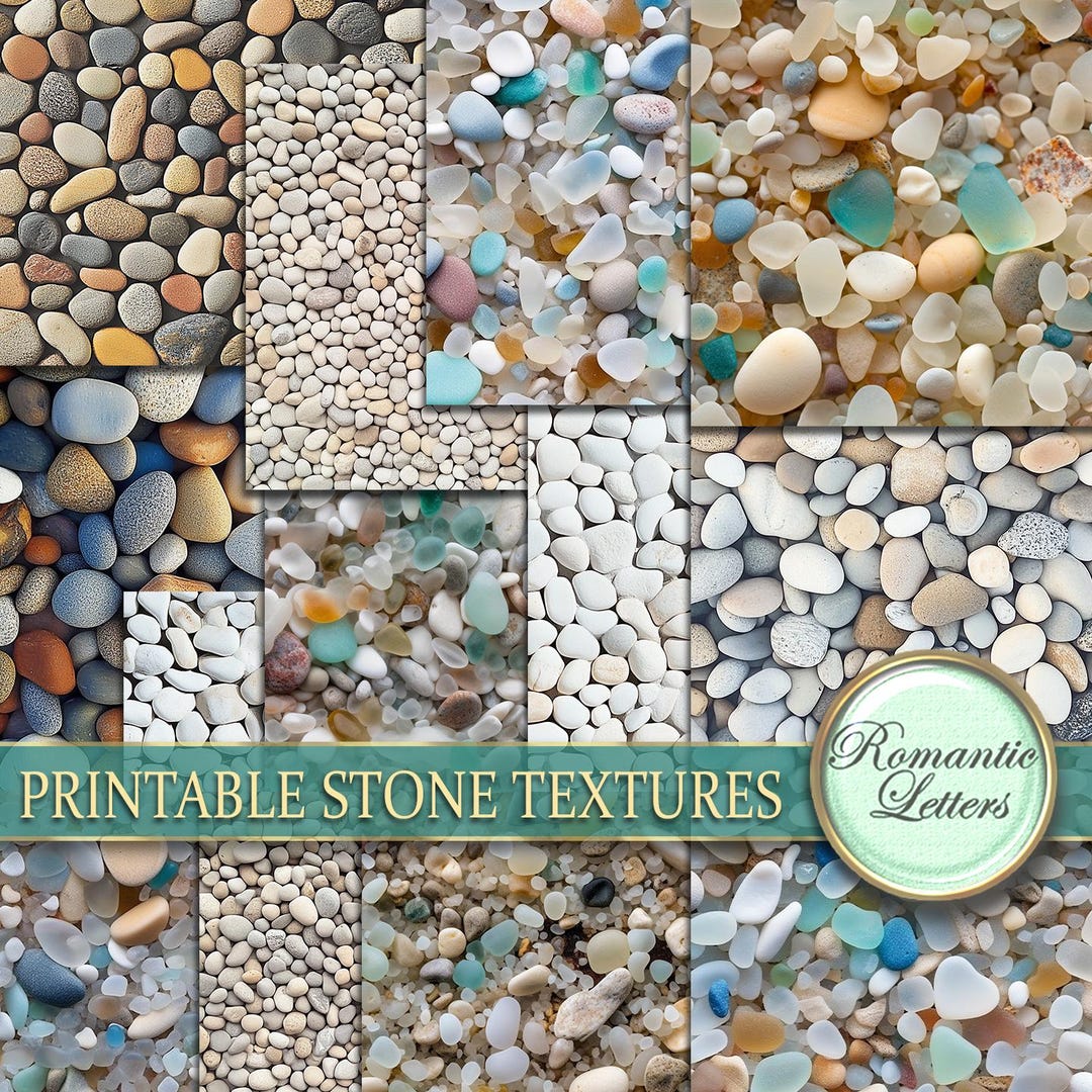 Beach Pebble Stone Texture Digital Paper Beach Digital Background ...