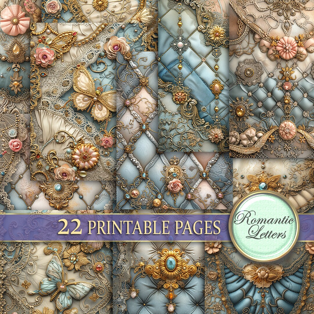Digital Printable Scrapbook Paper Pack Shabby Chic Patchwork Fabric ...