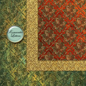 Autumn Golden Damask Velvet Autumn Digital Scrapbook Paper Digital ...