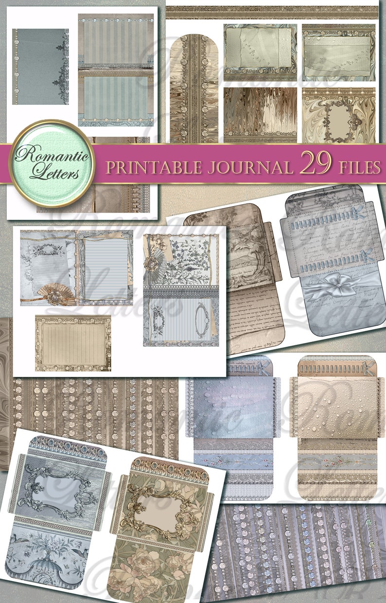Printable Junk Journal Kit Victorian Digital Scrapbooking - Etsy