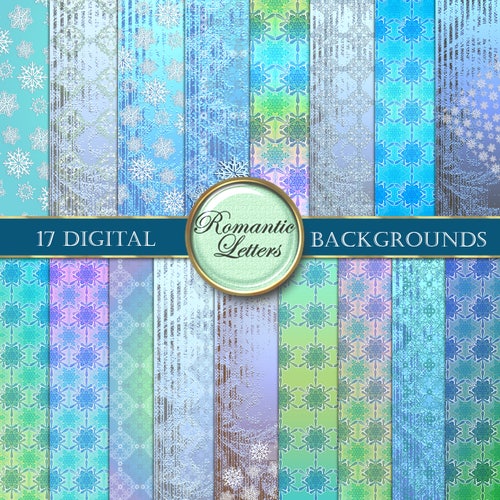 Digital Scrapbook Paper Pack Snow Winter Digital Background - Etsy