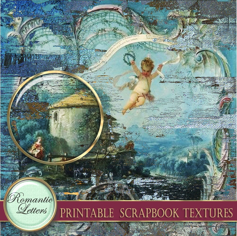 Baroque Digital Printable Scrapbook Paper Background Floral - Etsy