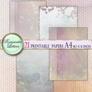 Pink Water Printable Scrapbook Paper A4 Printable Junk Journal Paper ...