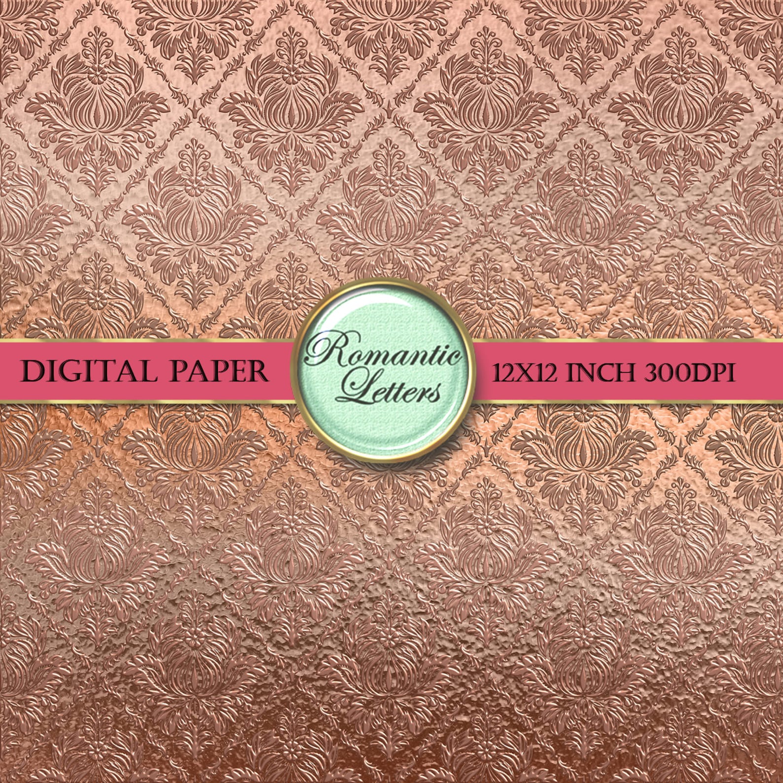Rose Gold Digital Scrapbook Paper 12x12 Scrapbook Background - Etsy