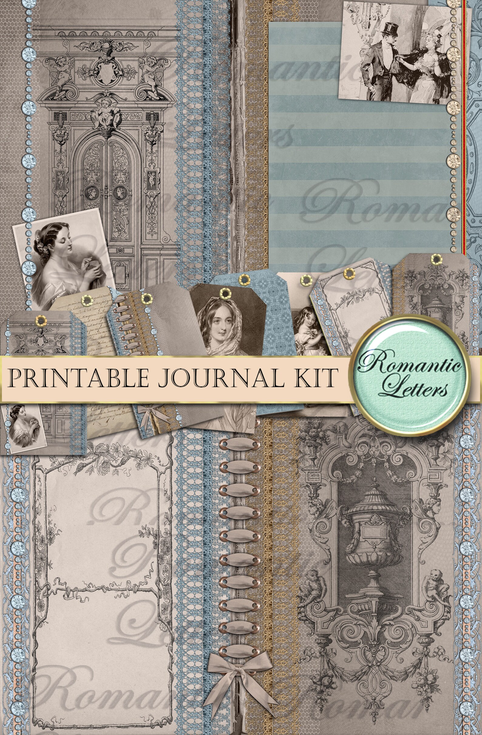 Printable Journal Kit Digital Collage Sheet Printable Journal | Etsy