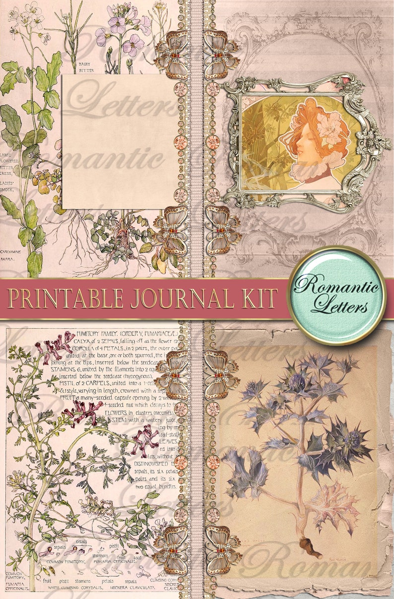 Printable Junk journal kit digital collage sheet printable | Etsy