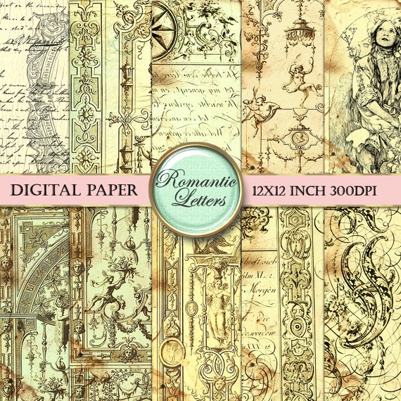 Old Vintage Papers Vintage Digital Scrapbook Kit Digital Papers ...