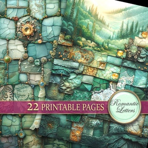 Digital Printable Scrapbook Paper Pack Patchwork Fabric Printable Craft ...